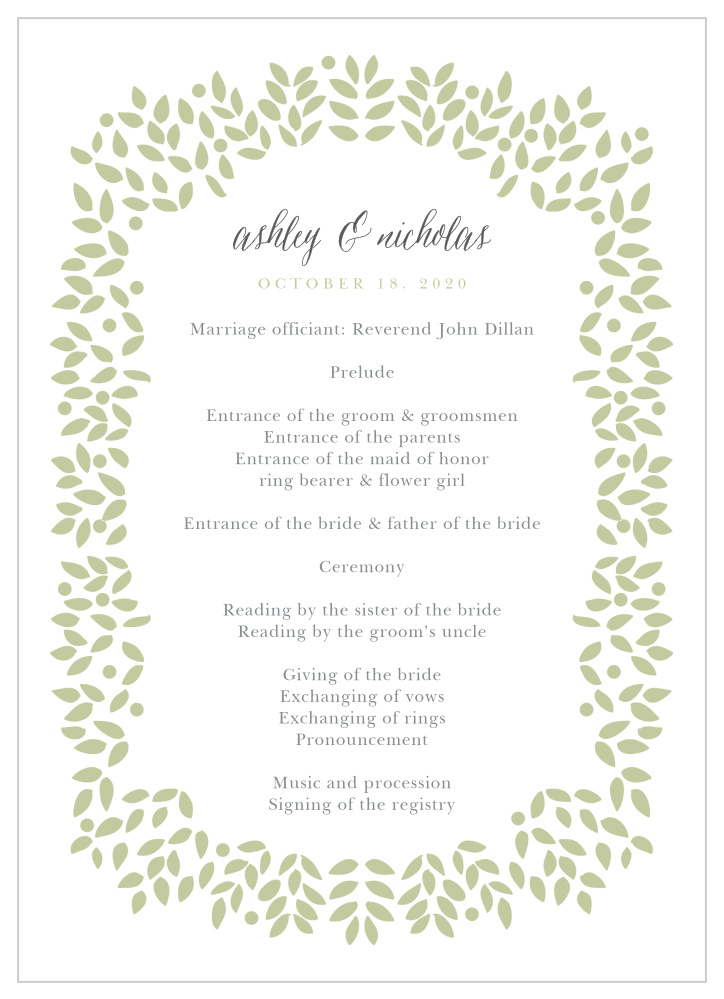 Blushing Leaves Wedding Programs by Basic Invite