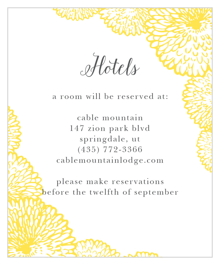 Full Bloom Accommodation Cards by Basic Invite