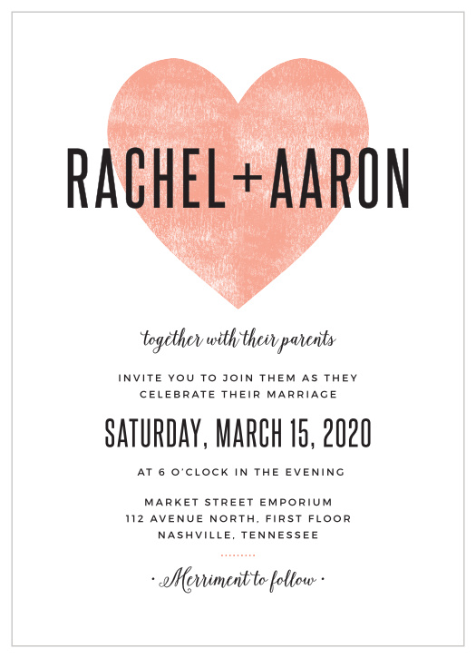 Heart In Hand Wedding Stickers by Basic Invite