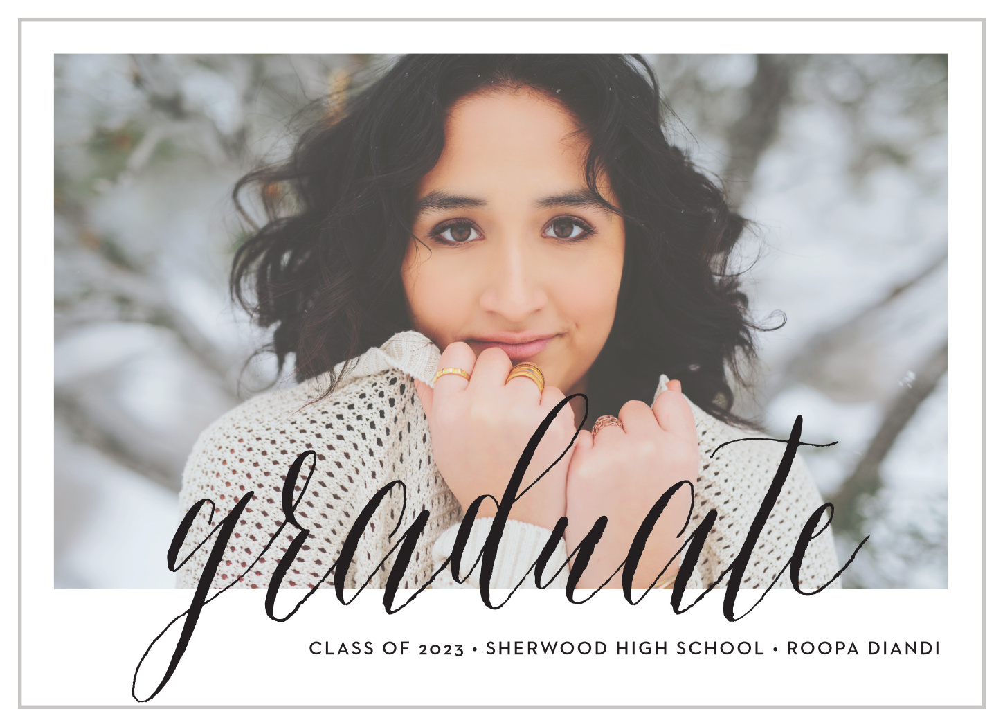 Script Window Graduation Announcements by BasicInvite.com
