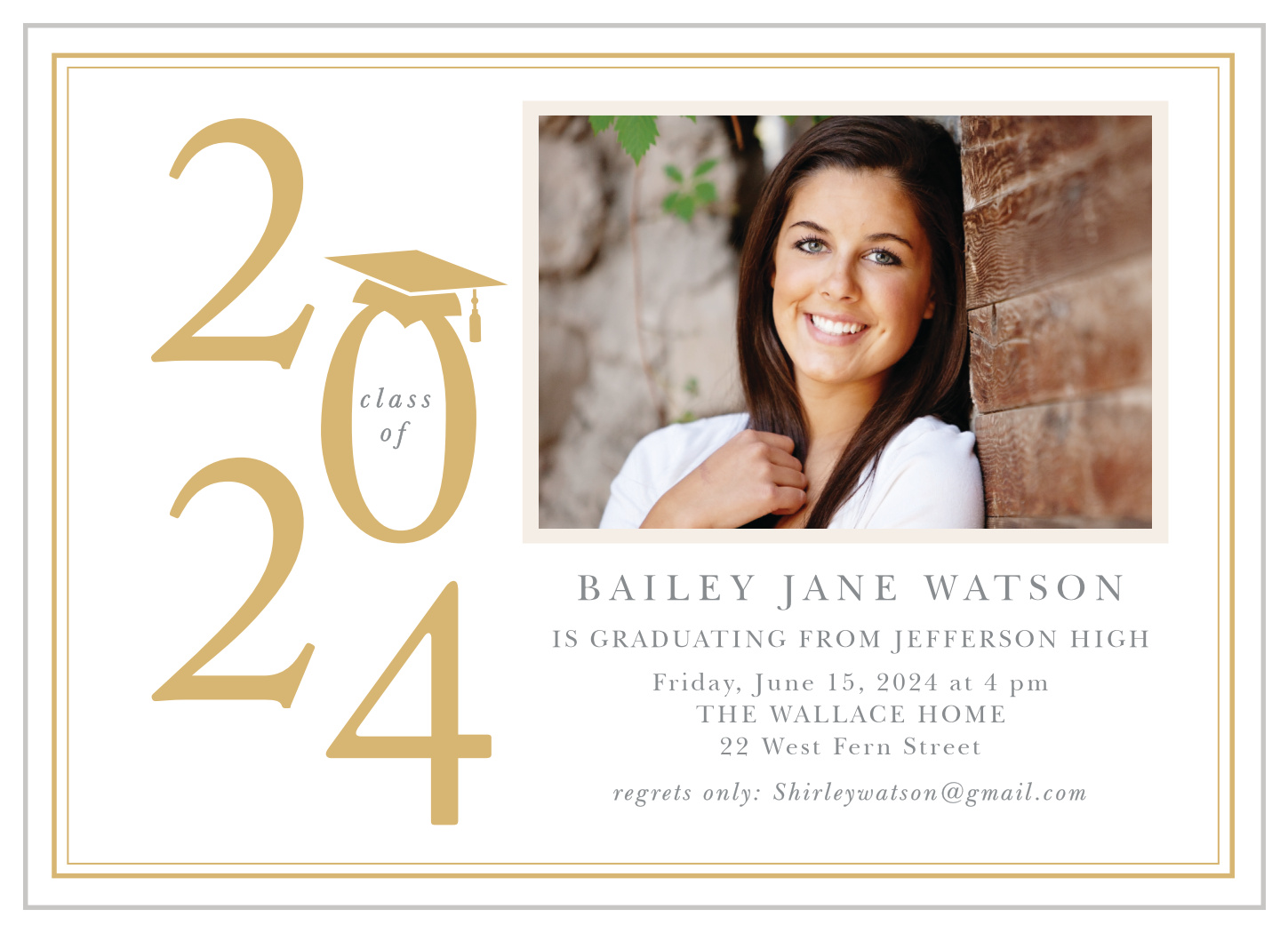 Top of The Class Foil Graduation Announcements by BasicInvite.com