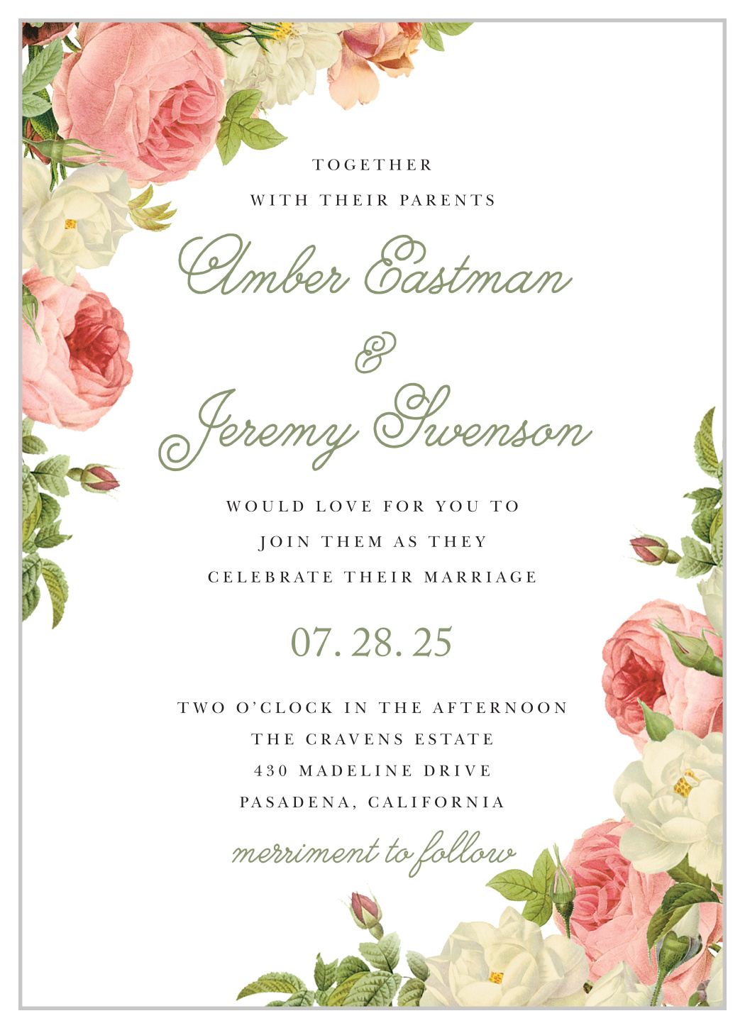 Alluring Florals Wedding Invitations by Basic Invite
