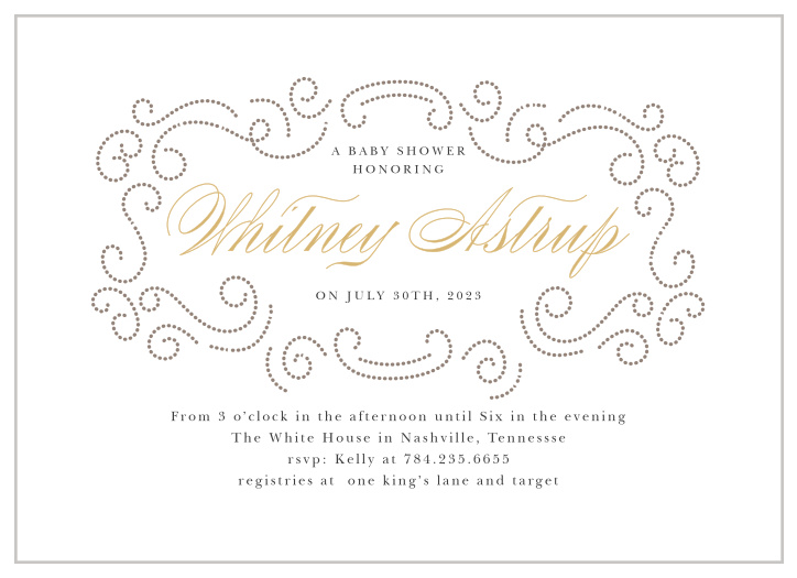 Formal Swirls Foil Baby Shower Thank You Cards by Basic Invite