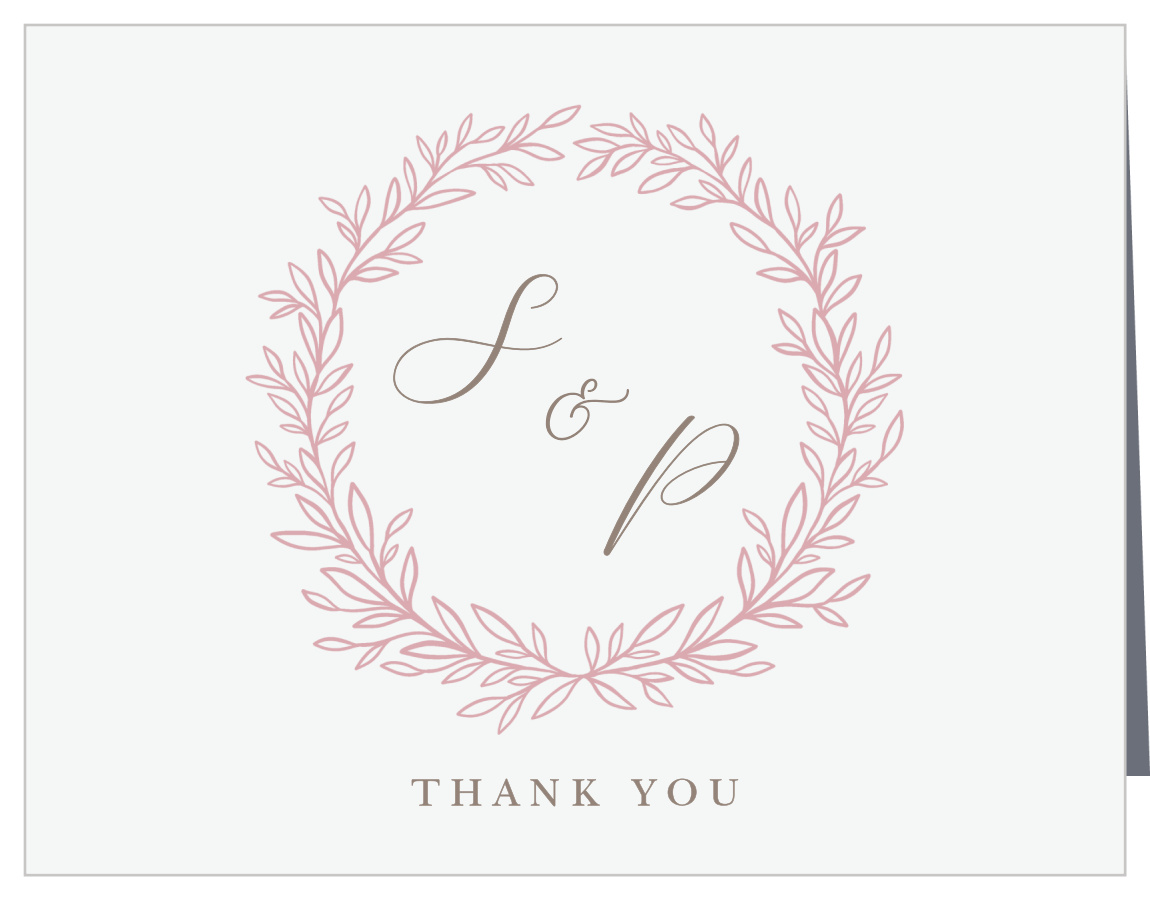 Circled Monogram Wedding Thank You Cards by Basic Invite