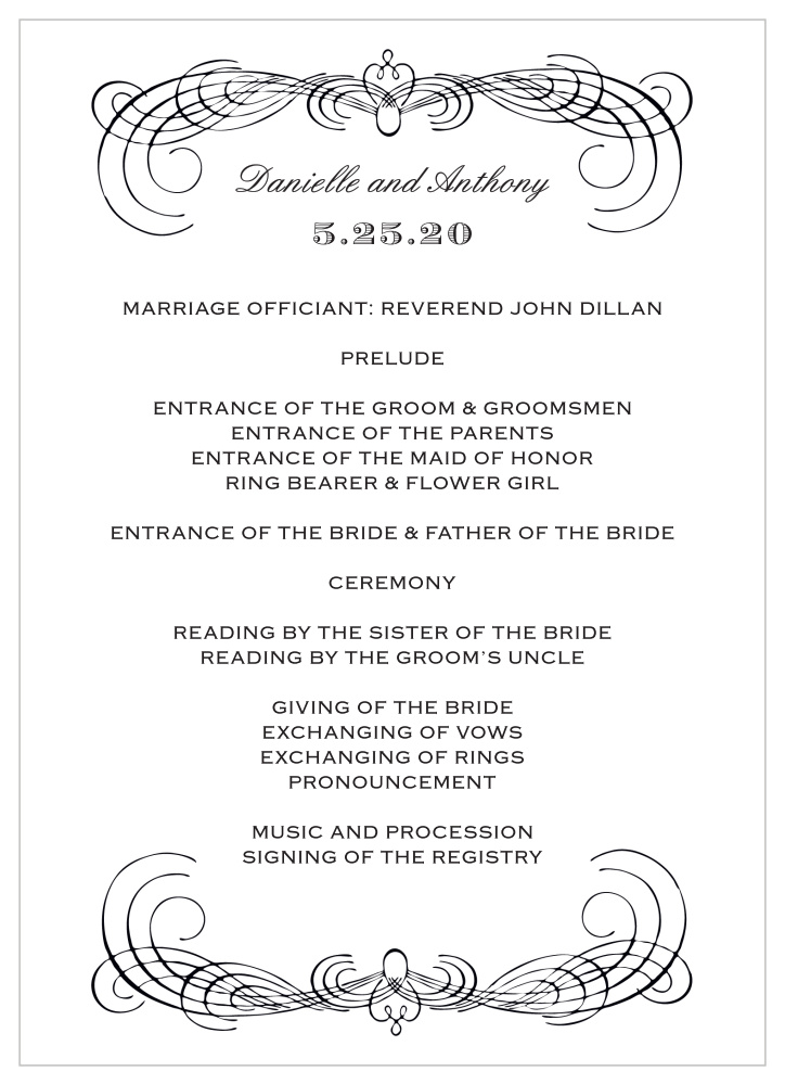 Lovely Vintage Wedding Programs by Basic Invite