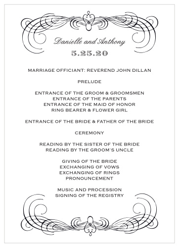 Vintage Wedding Programs - Match Your Color & Style Free!