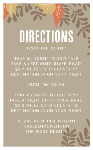 Autumn Leaves Foil Accommodation Cards by Basic Invite