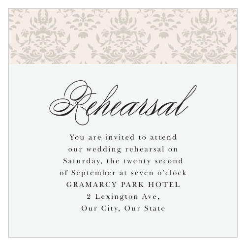 Damask Border Direction Cards by Basic Invite