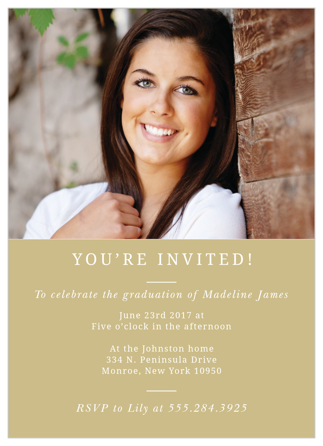 Single Photo Type Graduation Back Portrait