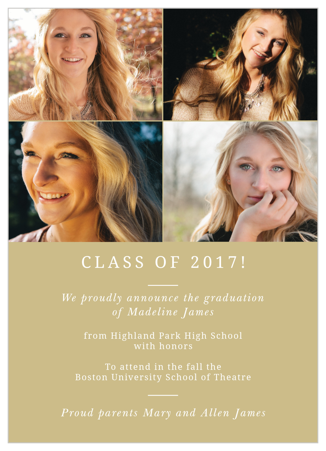 Four Photo Type Graduation Back Portrait