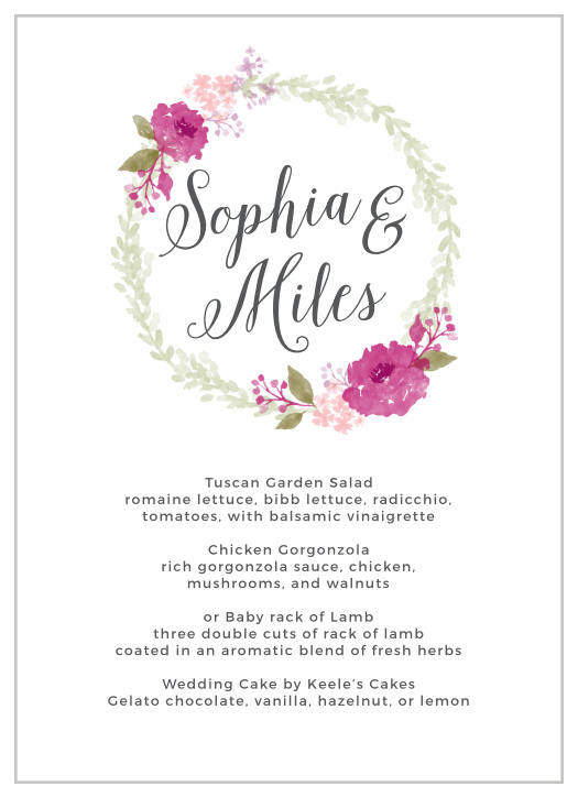 Watercolor Wreath Wedding Programs by Basic Invite
