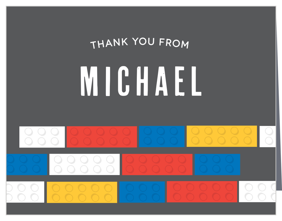 Building Bricks Children's Birthday Thank You Cards by Basic Invite