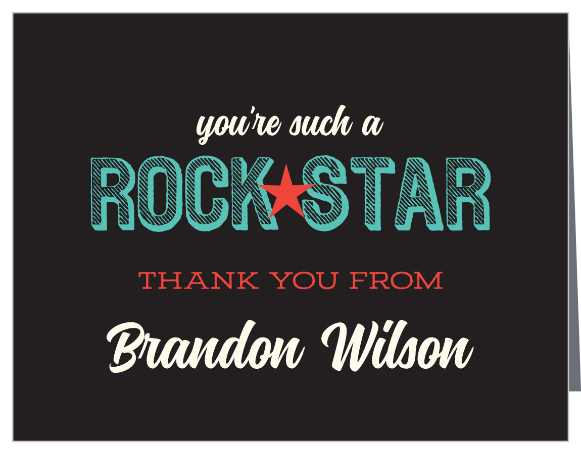 Rock Star Children's Birthday Thank You Cards by Basic Invite