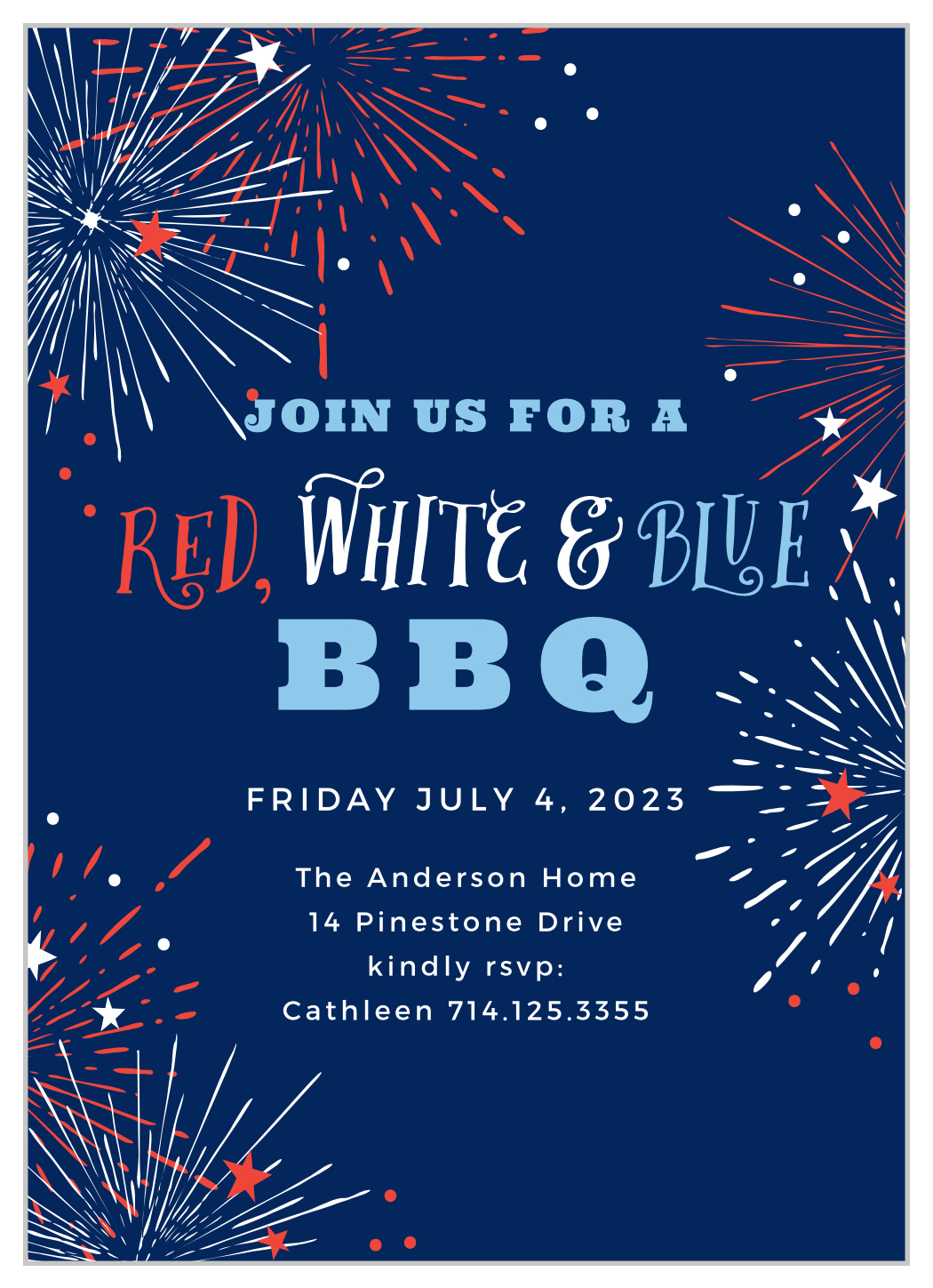 Fantastical Fireworks Party Invitations by Basic Invite