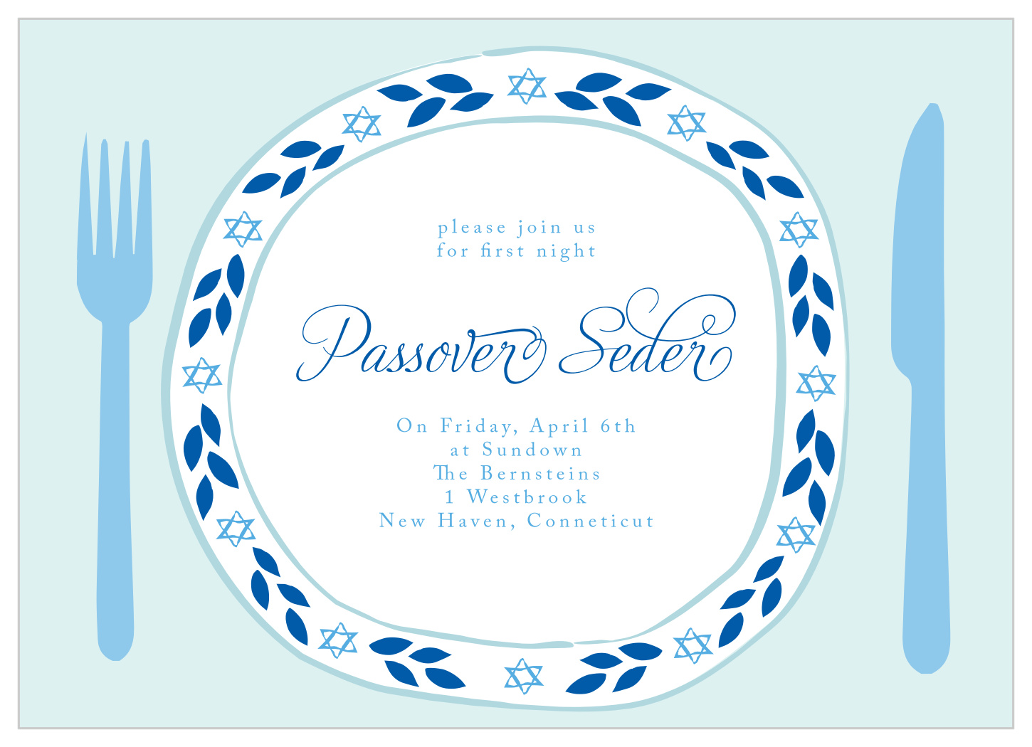 Passover Plate Passover Invitations by Basic Invite