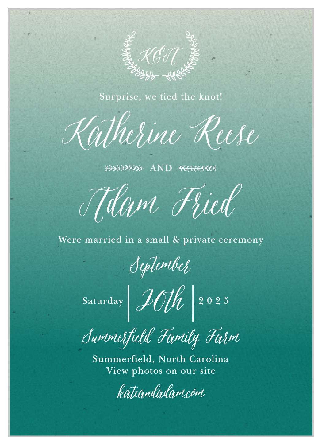 Rustic Ombre Wedding Announcements by Basic Invite