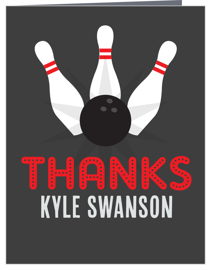 Stunning Strike Children's Birthday Thank You Cards by Basic Invite