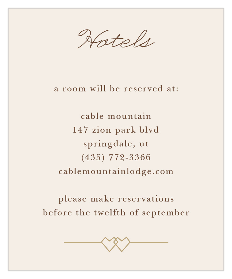 Linked Hearts Accommodation Cards by Basic Invite