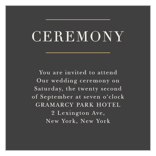 Peacock Feather Foil Direction Cards by Basic Invite