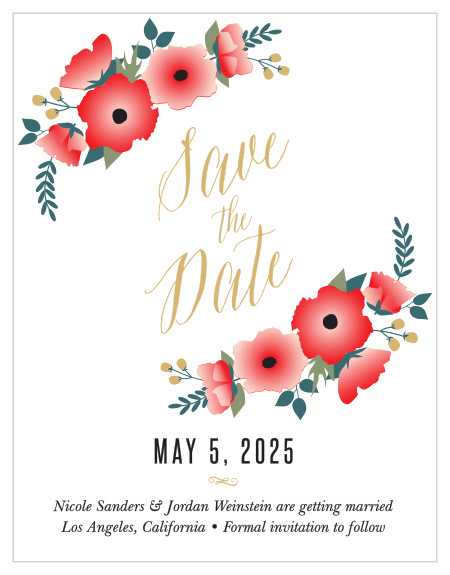 Watercolor Save The Dates - Match Your Color & Style Free!