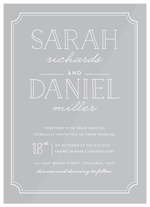 Clear Wedding Invitations, Transparent Wedding Invitations - Basic Invite
