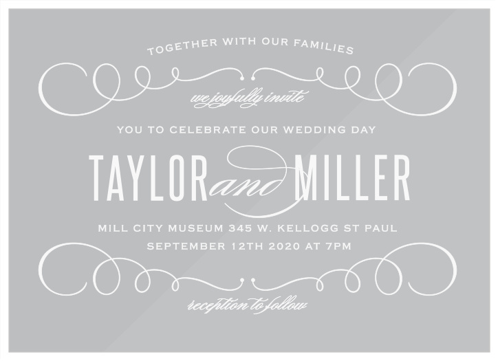 Swirl Frame Wedding Thank You Cards by Basic Invite