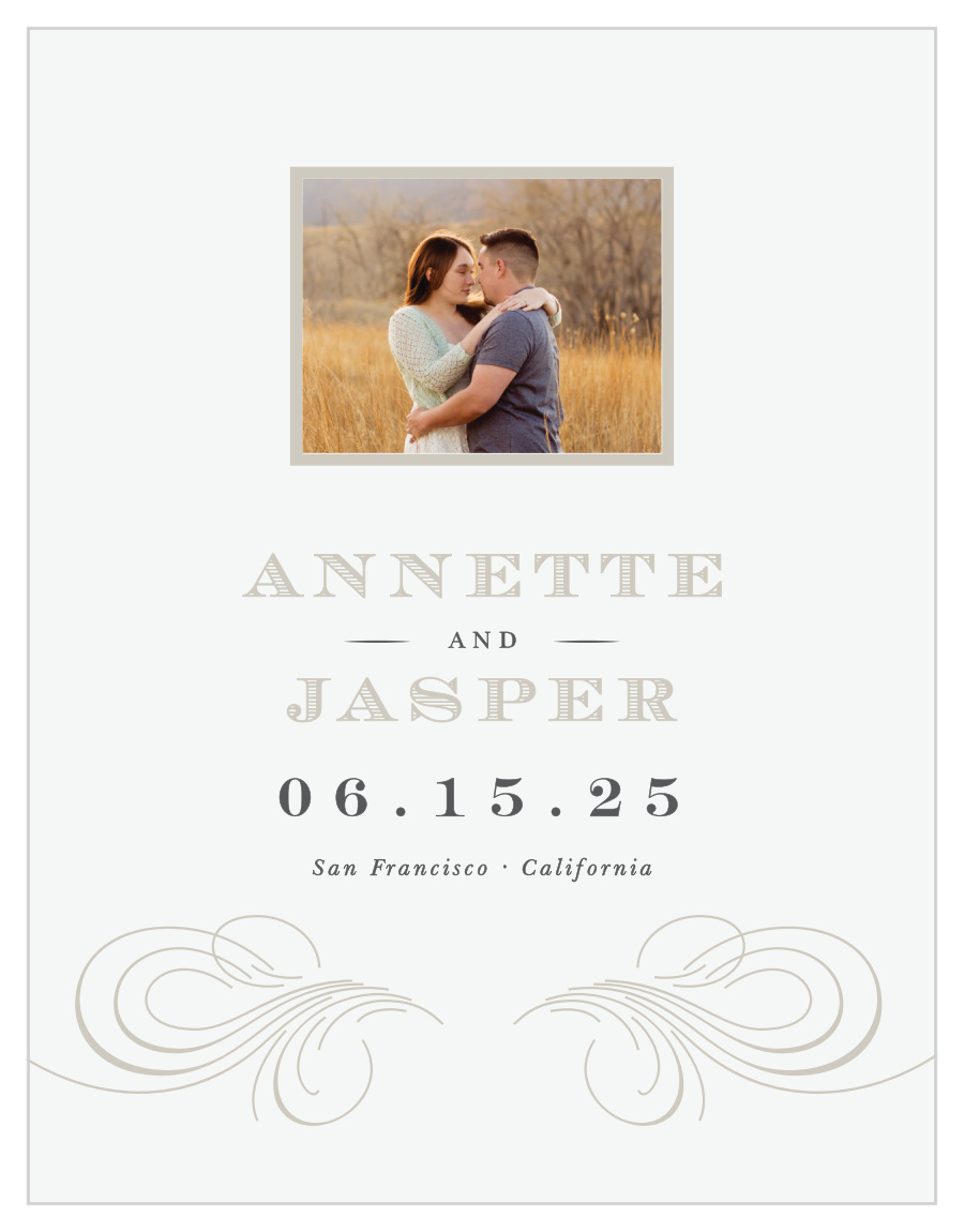 Streamlined Scroll Save the Date Magnets by Basic Invite