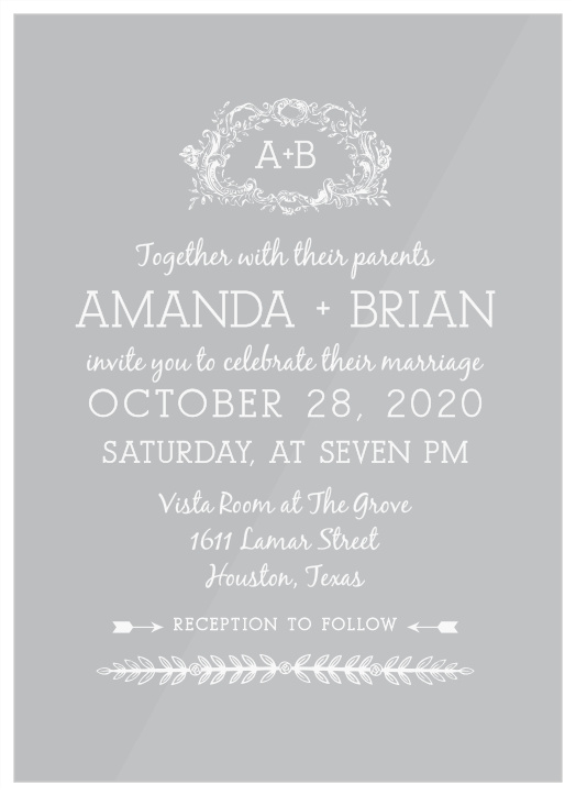 Clear Wedding Invitations, Transparent Wedding Invitations - Basic Invite