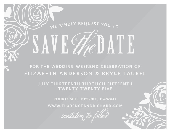 No Photo Save the Date Cards | Match Your Color & Style Free! - Basic Invite