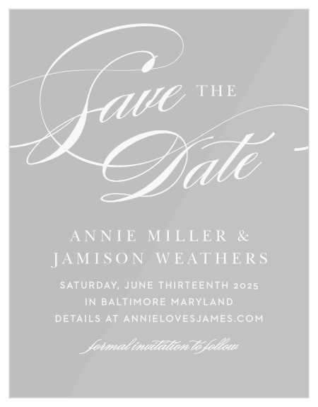 No Photo Save the Date Cards | Match Your Color & Style Free! - Basic ...
