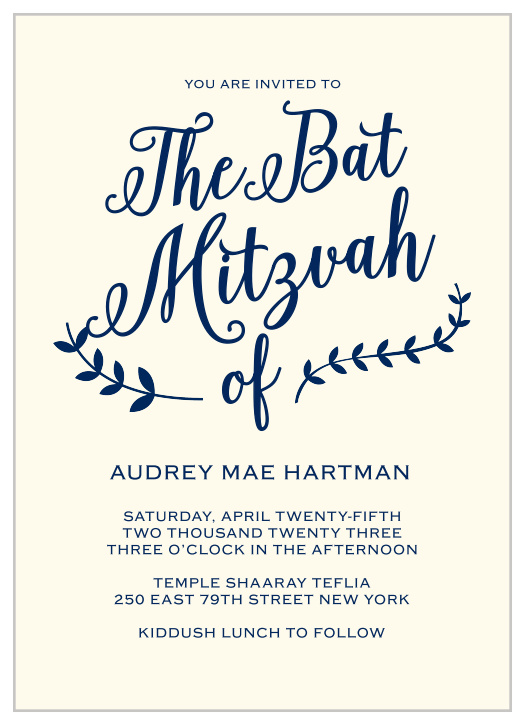 Bat Mitzvah Invitations | Match Your Colors & Style Free!