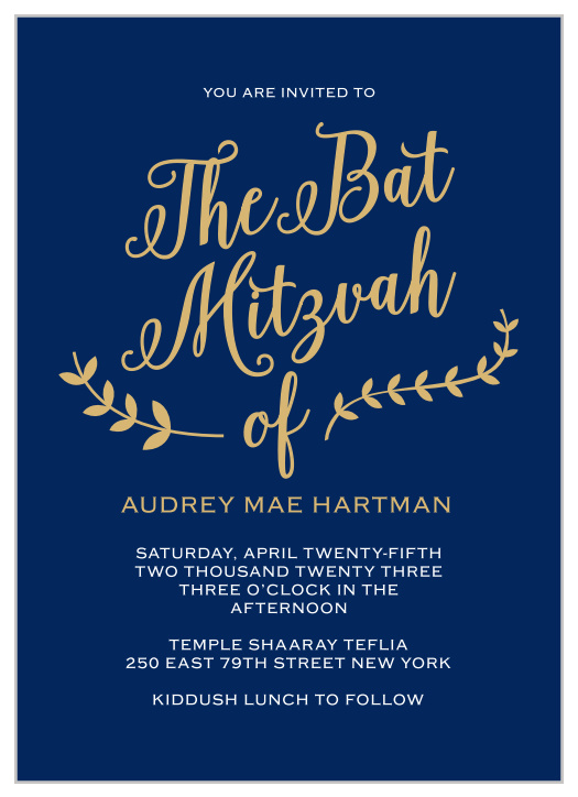 Bat Mitzvah Invitations | Match Your Colors & Style Free!
