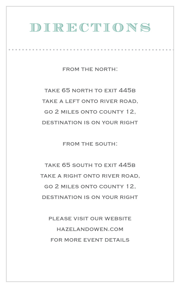 Vintage Label Direction Cards by Basic Invite