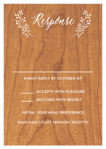 Floral Calligraphy Clear Response Cards