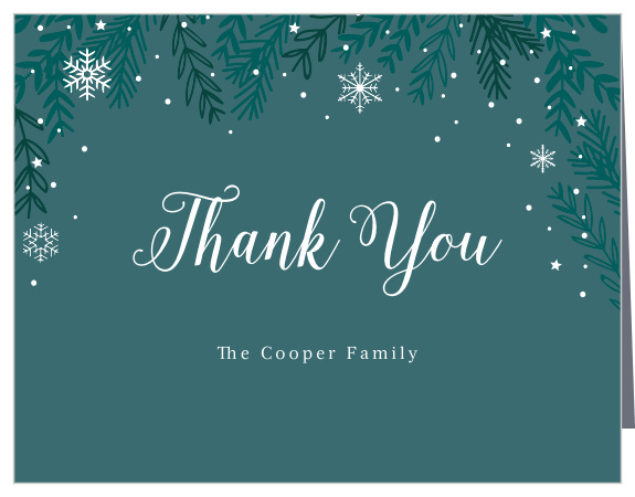 Winter Thank You Cards - Match Your Color & Style Free!