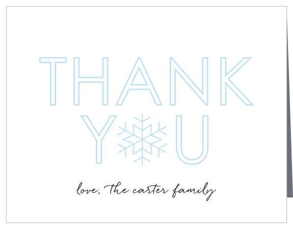 Winter Thank You Cards - Match Your Color & Style Free!