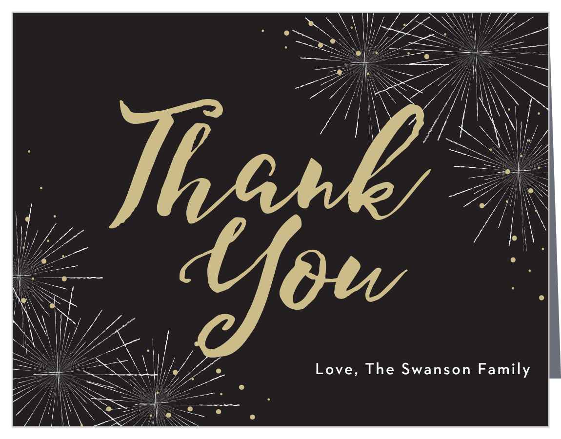 Festive Fireworks-Holiday Thank You Cards by Basic Invite
