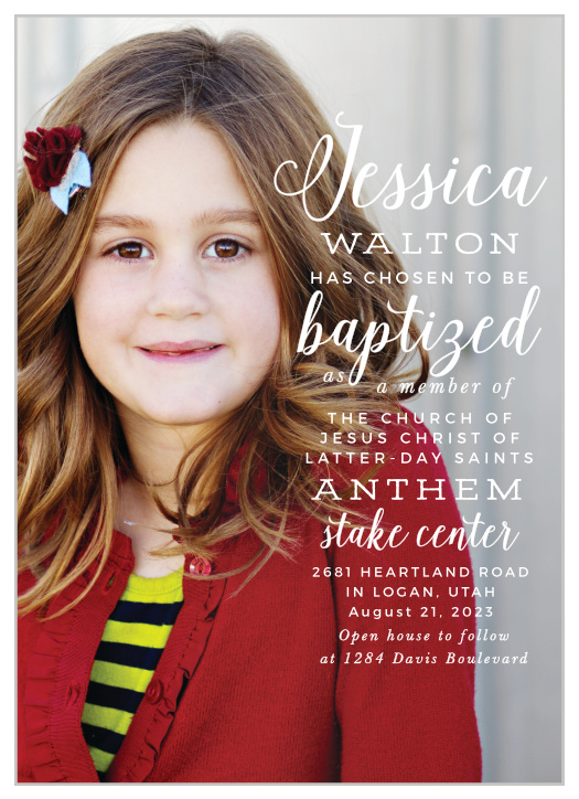 LDS Baptism Invitations | Match Your Color & Style Free. - Basic Invite