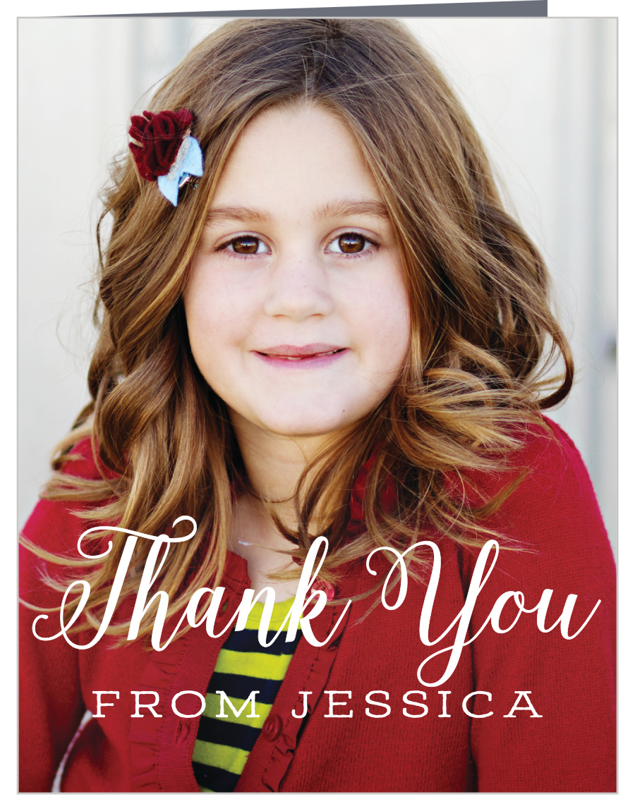 Simplicity Portrait LDS Baptism Thank You Cards by Basic Invite