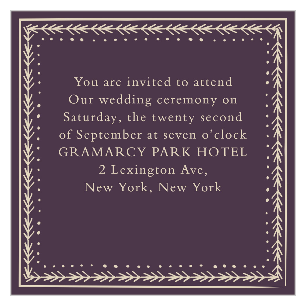 Ornate Frame Ceremony Cards by Basic Invite