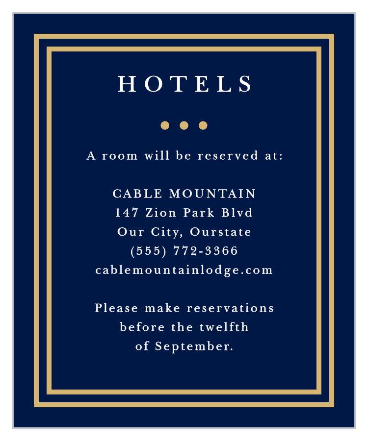 Simple Square Accommodation Cards by Basic Invite