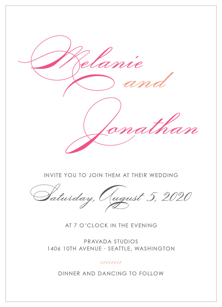 Modern Script Wedding Invitations by Basic Invite