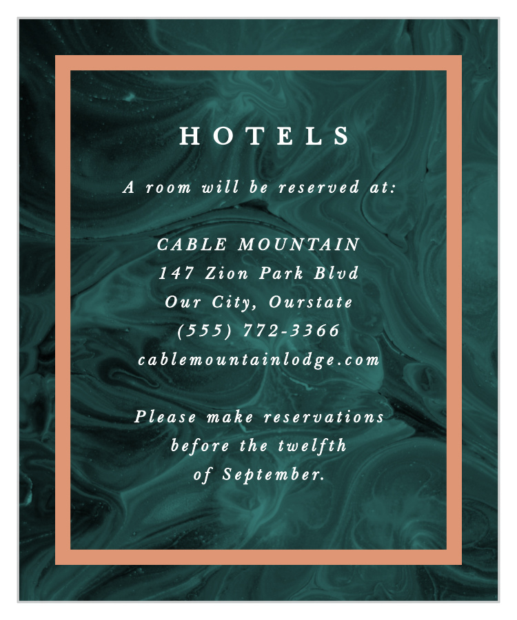 Simply Formal Accommodation Cards by Basic Invite