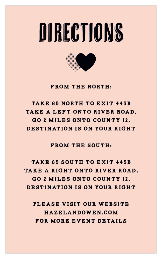 Rough Diamond Direction Cards by Basic Invite