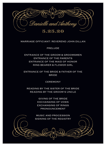 Wedding Programs | Match Your Colors & Style Free! - Basic Invite