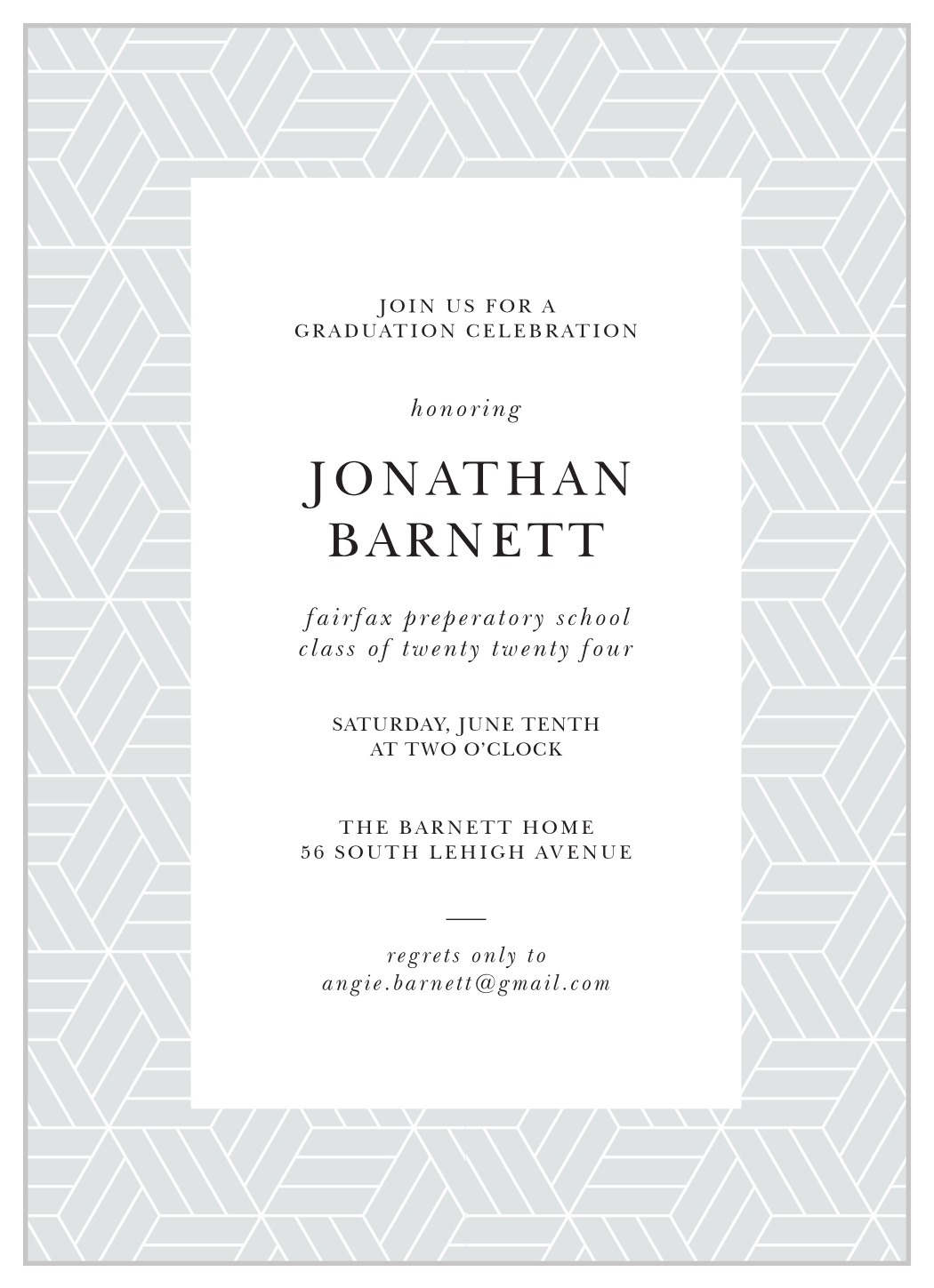 Geometric Pattern Graduation Invitations by BasicInvite.com