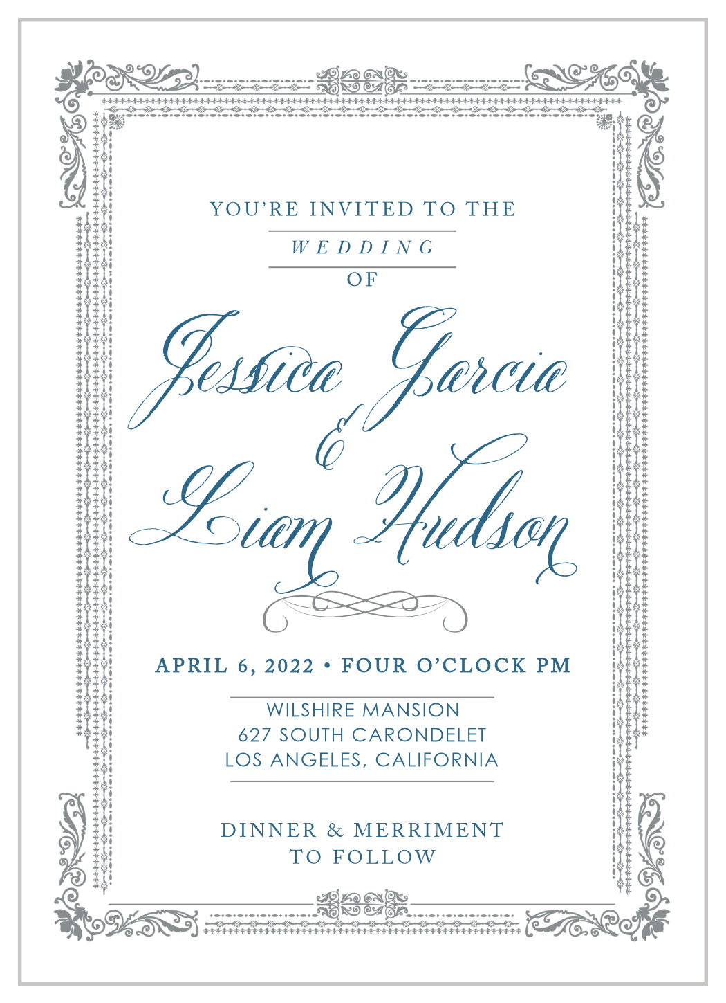 Elegant Frame Wedding Invitations by Basic Invite