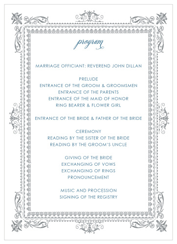 Wedding Programs | Match Your Colors & Style Free! - Basic Invite