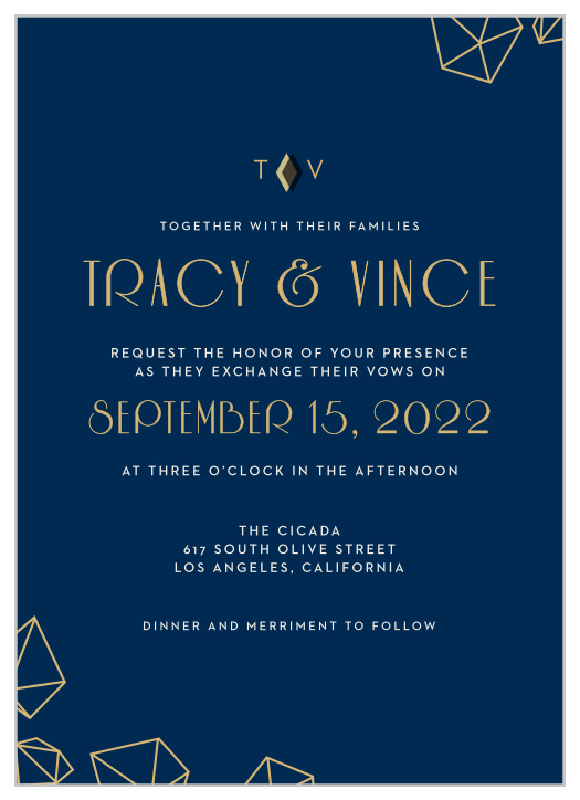 Geometric Wedding Invitations - Match Your Color & Style Free!