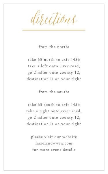 Rustic Chic Foil Ceremony Cards by Basic Invite